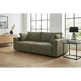2,5-Sitzer OTTO HOME "ELIANN, 209 cm - elektrisches Schlafsofa", gr&uuml;n, B:209,5cm H:88cm T:154cm, Webstoff 100% Polyester, Sofas, mit USB A/C-Anschluss. Federkern, Webstoff