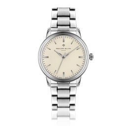 Quarzuhr PHILIPP BLANC "PA3-B090S", silber, Armbanduhren, Herren, Quarzuhr