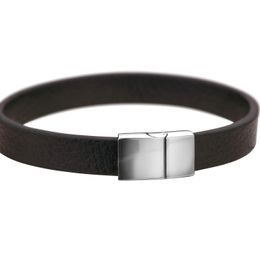 Armband MARC LAUDER "MBA04RS", braun (schwarz braun), Armb&auml;nder, Herren, 21cm, Leder, Armband