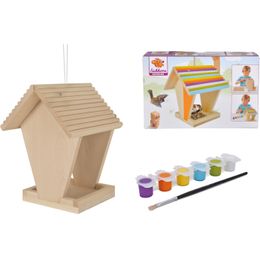 Kreativset Eichhorn "Outdoor Futterhaus", beige (natur), Kreativsets, KinderB:14cm H:24cm T:14cm, Holzwerkstoff, Zum Zusammenbauen und Bemalen; Made in Europe, B:14cm H:24cm T:14cm