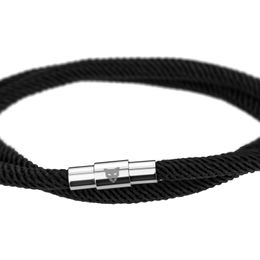 Armband MARC LAUDER "MBA03BS", schwarz, Armb&auml;nder, Herren, 37cm, Leder, Armband