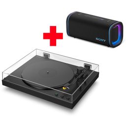 Sony Plattenspieler "PS-LX5BT + Field 5", schwarz, B:43cm H:11,7cm T:36,6cm, Plattenspieler, Vollautomatik, Riemenantrieb, Tonabnehmer, Hi Res Wi, Phono Vorv.