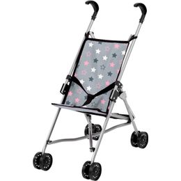 Puppenbuggy BAYER, sterne grau, Puppenwagen, KinderB:27cm H:56cm T:47cm, Kunststoff, Metall, Polyester, mit Tasche, B:27cm H:56cm T:47cm