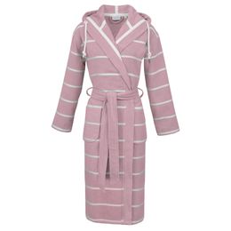 Unisex-Bademantel Carl Ross "supercombed light" Gr. M, rose quartz, sanftes wei&szlig;, L:125cm, Frottier, Hausm&auml;ntel, Kapuze