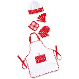 Kochsch&uuml;rze HAPE "Chefkoch-Set", rot (rot, wei&szlig;), Sch&uuml;rzen, Kinder, Baumwolle, Kochsch&uuml;rze, mit Zubeh&ouml;r
