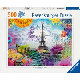 Puzzle Ravensburger "Postkarte aus Paris", bunt, Puzzles, KinderB:49cm H:36cm, Pappe, Made in Germany, B:49cm H:36cm