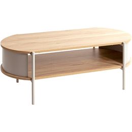 Couchtisch HAKU "Couchtisch", kaschmirgrau, kaschmirgrau, dekor eiche natur, B:100cm H:37cm T:54cm, Tische, Couchtisch, melaminharzbeschichtet; UV-best&auml;ndig, kratzbest&auml;ndig