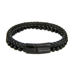 Armband PHILIPP BLANC "PBA06BB", schwarz, Armb&auml;nder, Herren, 21cm, Leder, Armband