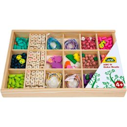 Kreativset LENA "Holzperlen Holzkassette, gro&szlig;", bunt, Kreativsets, Kinder, Holz