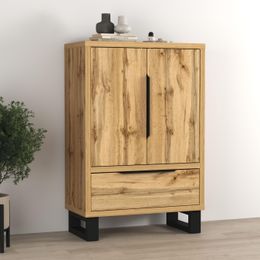 Dreht&uuml;renschrank Home Affaire "Bronne,Breite 89,5 cm, Mehrzweckschrank, Universalschrank, Garderobe", wotan eiche, B:89,5cm H:135cm T:45cm, FSC-zertifizierter Holzwerkstoff, Schr&auml;nke, Dreht&uuml;renschrank, Kleiderschrank, 1 Schublade, Metallgriffe, Garderobe