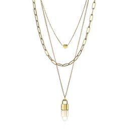 Collier MARC LAUDER "MNA10GG", gold, Halsketten, Damen, 40-45cm, Edelstahl, L: 40 45, Collier