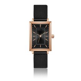 Quarzuhr ISABELLA FORD "FF3-B044B", schwarz, Armbanduhren, Damen, Quarzuhr