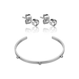Schmuckset MARC LAUDER "MS016S", silber, Schmuck_Sets, Damen, inner diameter 6cm, Edelstahl, Schmuckset, Inner diameter 6 cm