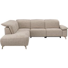 Ecksofa Musterring "MR 370, intelligenter Komfort im modernen Design", greige, B:288cm H:83cm T:241cm, 8% Baumwolle, 92% Polyester, Sofas, Ecksofa, Optionale Relaxfunktion, flexible Kopfteile & klappbare Armlehnen