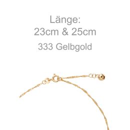 Fu&szlig;kette Jobo "Fu&szlig;kettchen mit goldener Kugel", gelbgold 333, Fu&szlig;ketten, Damen, Gelbgold 333, 8 Karat 333 Gold