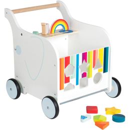 Lauflernwagen Small Foot "Spielzeugbox Elefant", wei&szlig;, Lauflernhilfen, KinderB:42cm H:42cm T:40cm, Holz, Metall, B:42cm H:42cm T:40cm
