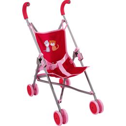 Puppenbuggy Haba "Jule", rot (rot, rosa), Puppenwagen, KinderB:24,8cm H:65,5cm, Metall, Polyester, Polypropylen, B:24,8cm H:65,5cm