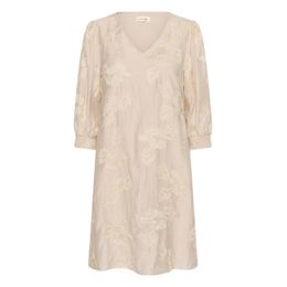 Midikleid Cream "Kleid CREmilia", Damen, Gr. 38, N-Gr, perfectly pale melange, Obermaterial: 69% Viskose CV. 25% Polyamid PA. 6% Leinen LI., Kleider Midikleid