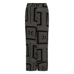 Stoffhose Soaked in Luxury "Casual Hose SLZaya", Damen, Gr. M, N-Gr, schwarz (schwarz monogram with oatmeal), Obermaterial: 100% Viskose Birla Livaeco CV Livaeco., Hosen Stoffhose