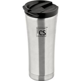 Thermobecher CS KOCH-SYSTEME "BRILON, 0,5 l, doppelwandiger Edelstahl rostfrei", silber, B:8cm H:20cm &Oslash;:8cm, Edelstahl, Kunststoff, Trinkgef&auml;&szlig;e, Thermobecher, absolut dicht und auslaufsicher