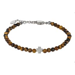 Armband PHILIPP BLANC "PBA19RS", braun, Armb&auml;nder, Herren, 21cm, Edelstahl Stein, Edelstahl, Stein, Armband
