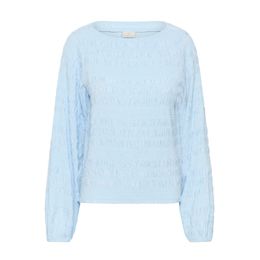 Langarmbluse Kaffe "Langarm-Bluse KAkourtney", Damen, Gr. 40, blau (nantucket breeze), Obermaterial: 70% Viskose CV. 28% Polyester PES. 2% Elasthan EL., Blusen