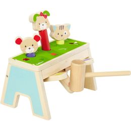 Klopfbank Eichhorn "Klopfspiel Pop Up", bunt, Motorikspielzeug, BabyB:19cm T:13cm, Holz, B:19cm T:13cm