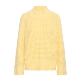 Strickpullover Saint Tropez "Strickpullover OriannaSZ", Damen, Gr. S, gelb (lemon drop), Obermaterial: 55% Polyacryl PAN. 21% Polyester PES. 16% Polyamid PA. 8% Wolle mw., Pullover Strickpullover