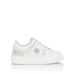 Sneaker Philipp Plein "Mix Materials Low-Top Sneakers", Jungen, Gr. 33, Normalschaft, 01, wei&szlig;, Schuhe Sneaker