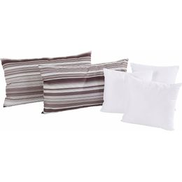 Dekokissen "Elba", wei&szlig; (wei&szlig;, gestreift unifarben), B:40cm L:40cm, Polyester, Westfalia Schlafkomfort, Dekokissen_Sitzkissen_Kissenh&uuml;llen, 5-teilig