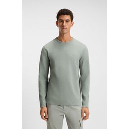 Langarmshirt BOSS Orange "Tempesto", Herren, Gr. S, open gr&uuml;n351, Single Jersey, Obermaterial: 82% Baumwolle, 12% Polyamid, 6% Elasthan, regular fit normal, Rundhals, Shirts Langarmshirt, mit BOSS-Stickerei
