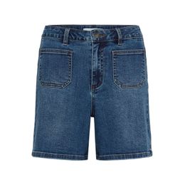 Shorts Kaffe "Jeansshorts KAbrook", Damen, Gr. 33, N-Gr, medium blau denim, Obermaterial: 75% Baumwolle CO. 13% Viskose CV. 10% Polyester PES. 2% Elasthan EL., Hosen Shorts
