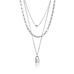 Collier MARC LAUDER "MNA10SS", silber, Halsketten, Damen, 40-45cm, Edelstahl, L: 40 45, Collier