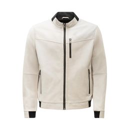 Blouson RICANO "Lederjacke Durano", Herren, Gr. XXL, wei&szlig;, Obermaterial: 100% Lammnappaleder LANA. Futter: 100% Baumwolle CO., schmal, hoch geschlossener Ausschnitt, Jacken Blouson, Handgefertigt aus echtem Leder