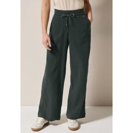 Culotte Cecil, Damen, Gr. XXL, L&auml;nge 30, slate khaki, Web, 100% Baumwolle, unifarben, loose fit lang, Hosen Culotte, mit Elastikbund