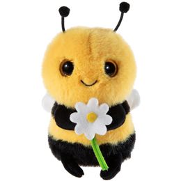 Kuscheltier Heunec "Biene mit Blume 15 cm", gelb, schwarz, Pl&uuml;schfiguren, KinderH:15cm, Polyester, Kuscheltier, H:15cm