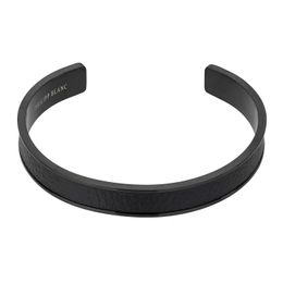 Armband PHILIPP BLANC "PBA35BB", schwarz, Armb&auml;nder, Herren, 17cm, Edelstahl Leder, Edelstahl, Leder, Armband