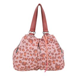 Henkeltasche Fritzi aus Preussen "Donny Shopper", Damen, Gr. B/H/T: 15cm x 32cm x 42cm, rosa, Baumwolle, unifarben, Taschen, mit zwei aufgesetzten Vordertaschen