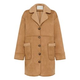 Wintermantel Kaffe "Jacke KAmarlie", Damen, Gr. 40, beige (toasted coconut), Obermaterial: 95% Polyester PES. 5% Elasthan EL., M&auml;ntel Wintermantel