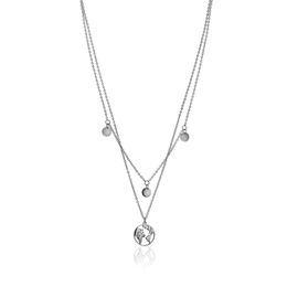 Collier AMELIA PARKER "AN001S", silber, Halsketten, Damen, 42-46cm, Edelstahl, L: 42 46, Collier