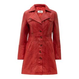 Kurzmantel RICANO "Mantel Lucie", Damen, Gr. XXL, rot, Obermaterial: 100% Ziegenveloursleder GOVL. Futter: 100% Polyester PES., figurbetont, V-Ausschnitt, M&auml;ntel Kurzmantel, Handgefertigt aus echtem Leder