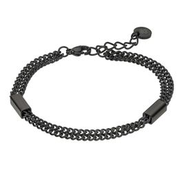 Armband PHILIPP BLANC "PBA43BB", schwarz, Armb&auml;nder, Herren, 22cm, Edelstahl, Armband