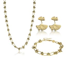 Schmuckset AMELIA PARKER "AS026G", gold, Schmuck_Sets, Damen, 45+6cm, Edelstahl, Schmuckset, 45+6 cm