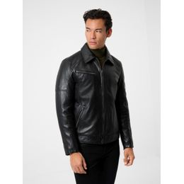 Lederjacke RICANO "Lederjacke Claude", Herren, Gr. XXL, schwarz, Obermaterial: 100% Lammnappaleder LANA. Futter: 100% Polyester PES., normal, Rundhals, Jacken, Handgefertigt aus echtem Leder