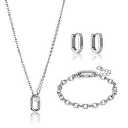 Ohrring und Ketten Set MARC LAUDER "MS002S", silber, Schmuck_Sets, Damen, 40-45cm/20cm, Edelstahl, 40-45cm/20cm