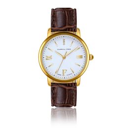 Quarzuhr ISABELLA FORD "FA5-S088G", braun croco, Armbanduhren, Damen, Quarzuhr