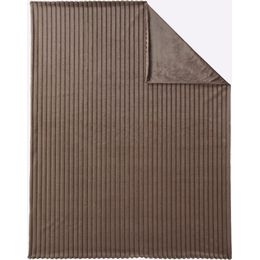 Plaid HEINE HOME, braun, B:150cm L:200cm, 100% Polyester, Wohndecken