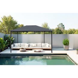 Pavillon Konifera "Kreta", grau (grau, grau), B/H/T: 400cm x 264cm x 300cm, Pavillons, in BxT: 300x300 cm oder 400x300 cm