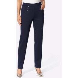 Jerseyhose Lady, Damen, Gr. 54, Normalgr&ouml;&szlig;en, blau (marine), 76% Polyester, 20% Viskose, 4% Elasthan, unifarben, Hosen Jerseyhose