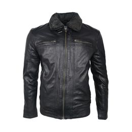 Lederjacke RICANO "Lederjacke Dino", Herren, Gr. XL, schwarz, Obermaterial: 100% Lammnappaleder LANA. Futter: 100% Polyester PES., normal, Rundhals, Jacken, Handgefertigt aus echtem Leder